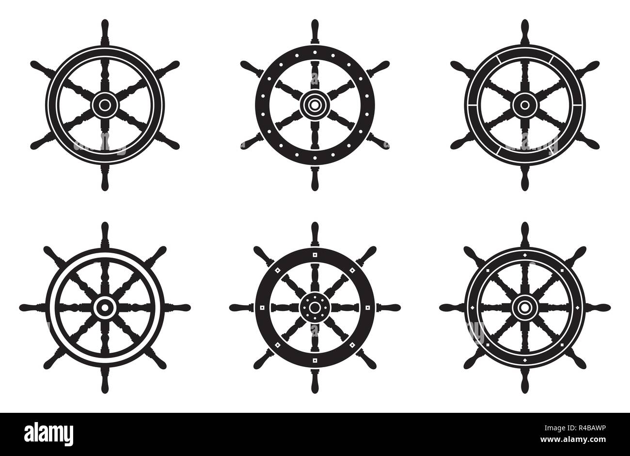 Sea ship wheel Cut Out Stock Images & Pictures - Alamy