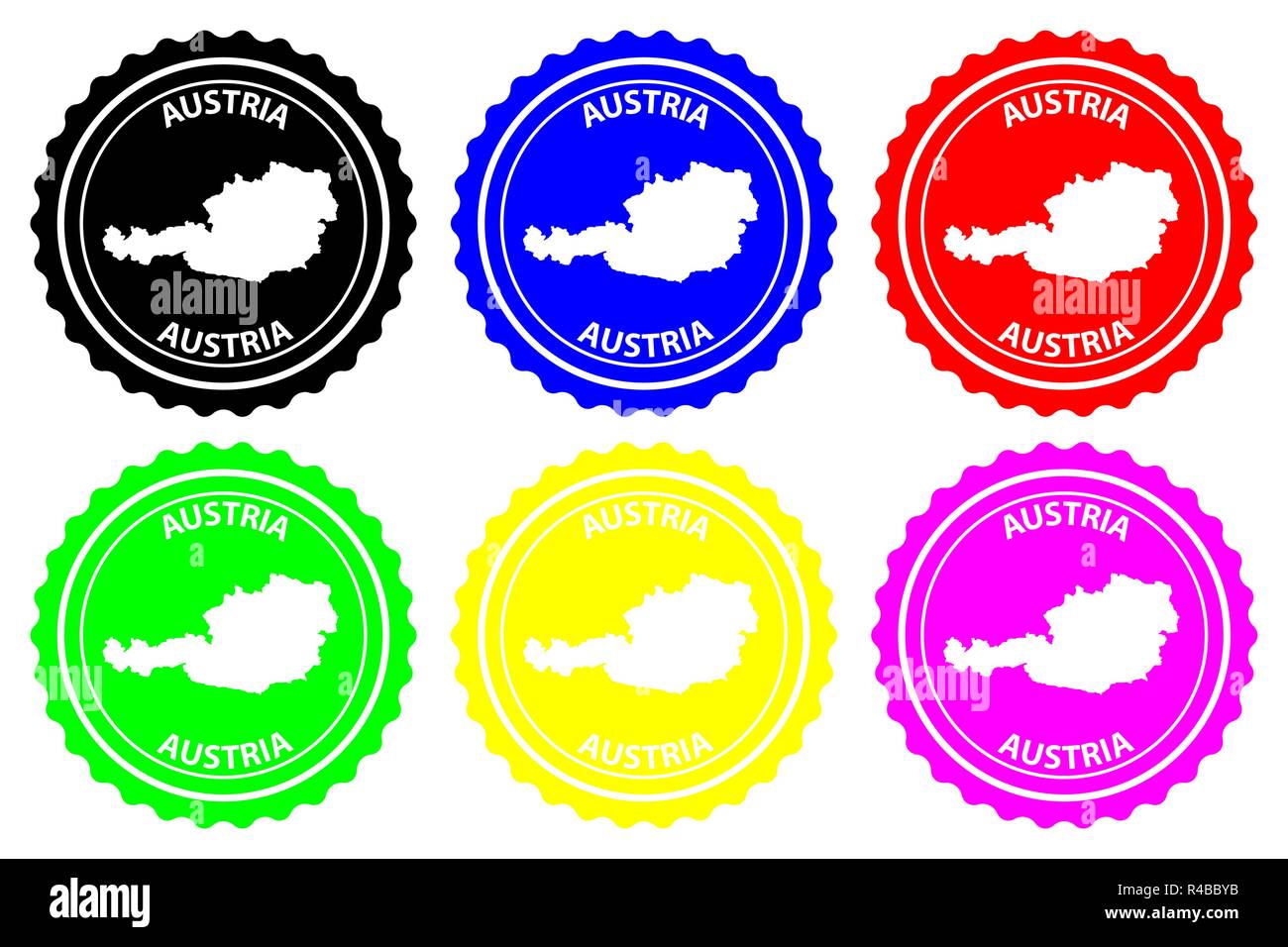 Austria - rubber stamp - vector, Austria map pattern - sticker - black ...