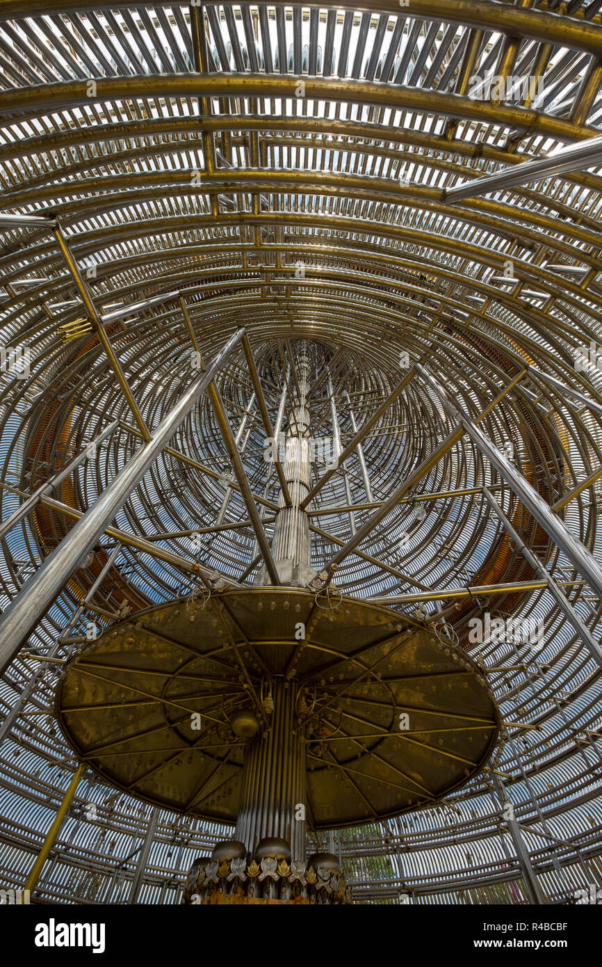 Inside the impressive stainless steel stupa main tower at Phra Maha ...