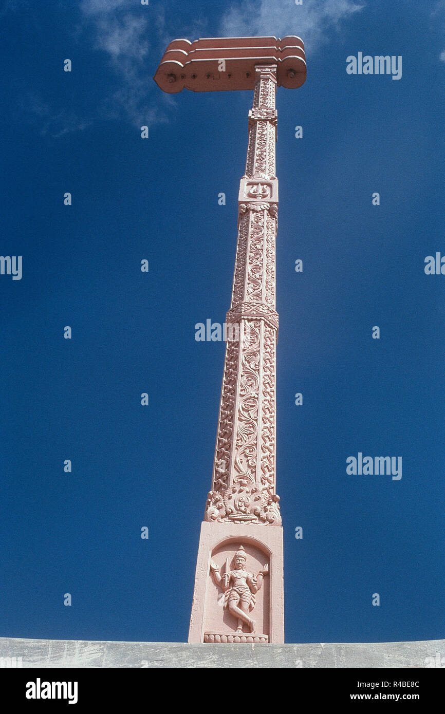 Carving on Stambha at Sri Virupaksha Temple, Hampi, Karnataka, India ...