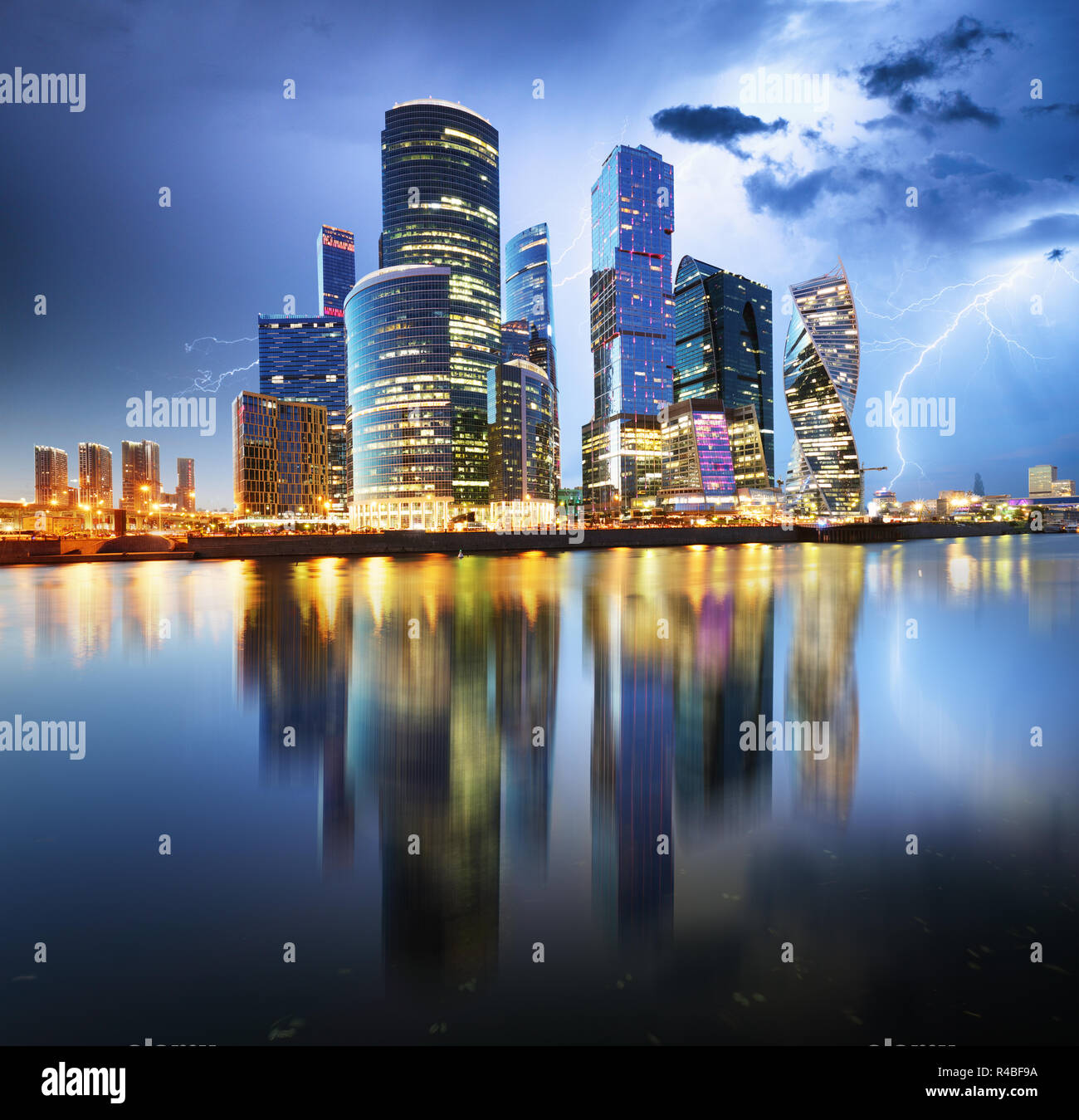Moscow skyline night hi-res stock photography and images - Alamy