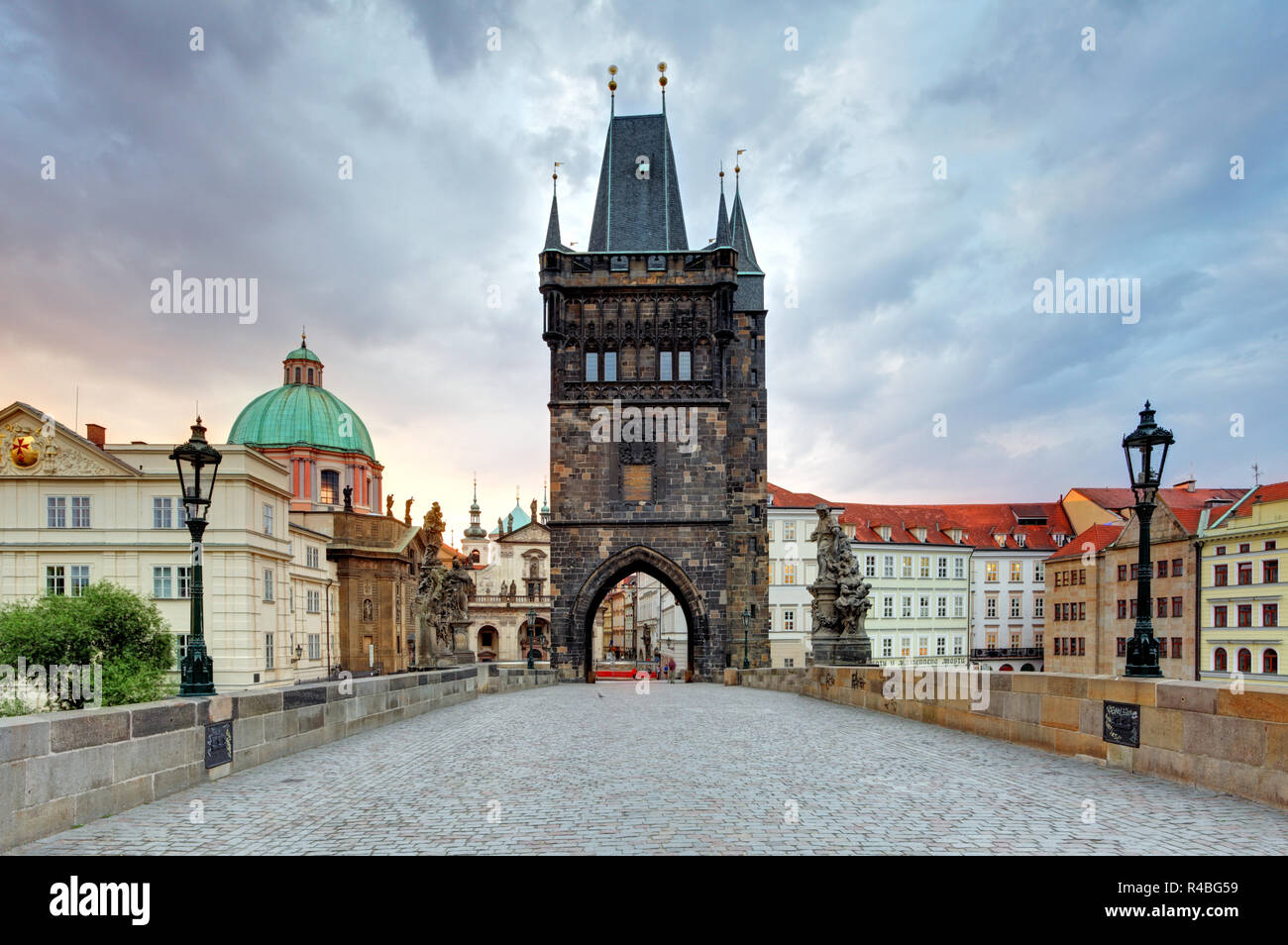 Charles bridge old town tower hi-res stock photography and images - Alamy