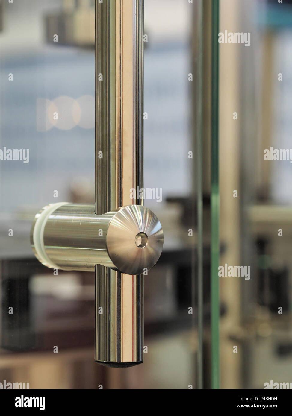 Industrial stainless grip on a machine door Stock Photo - Alamy