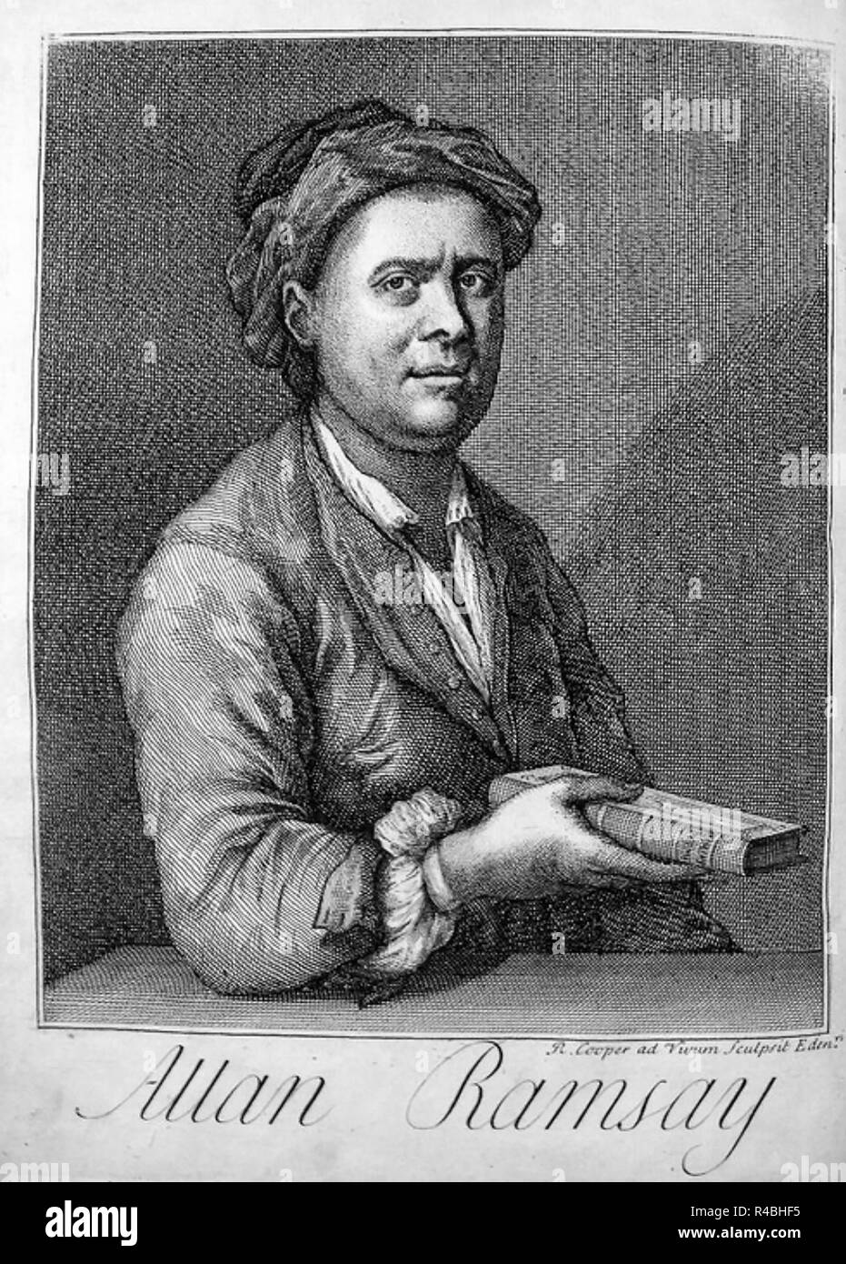 ALLAN RAMSAY (1686-1758) Scottish poet in the frontespiece to the 1721 ...