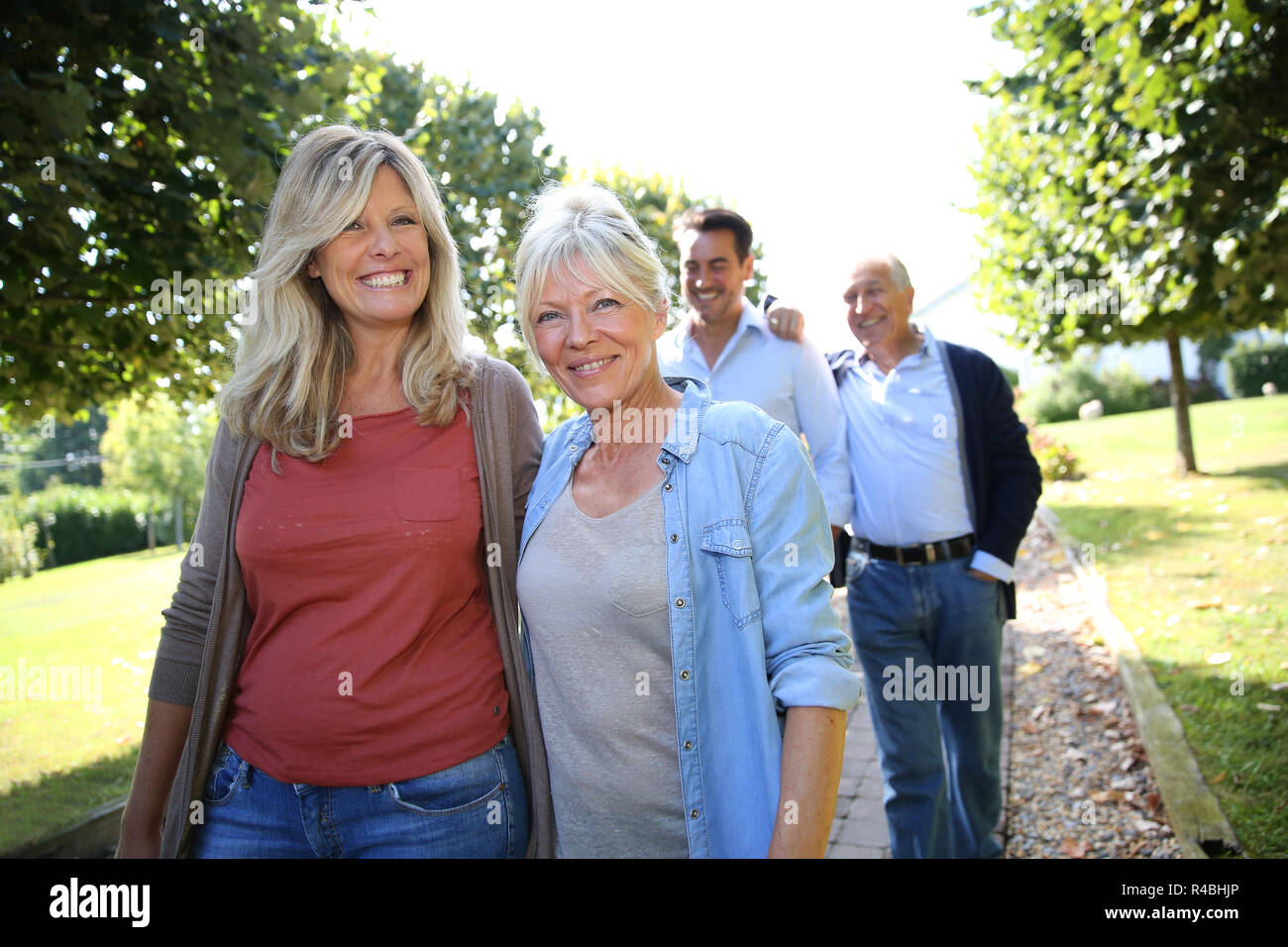 Family Parents Children Grandparents Walk Stock Photos & Family Parents ...