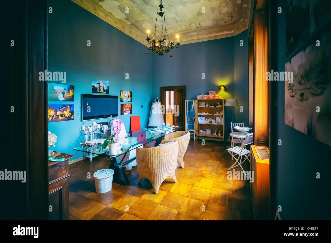 Italy Liguria Province of Genova Castello Becchi di Torriglia interior ...