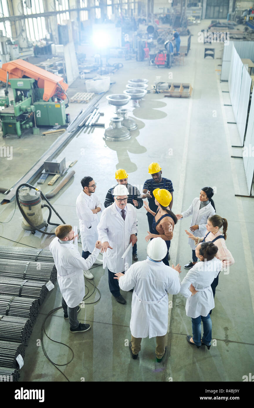 Meeting with Workers at Factory Stock Photo - Alamy