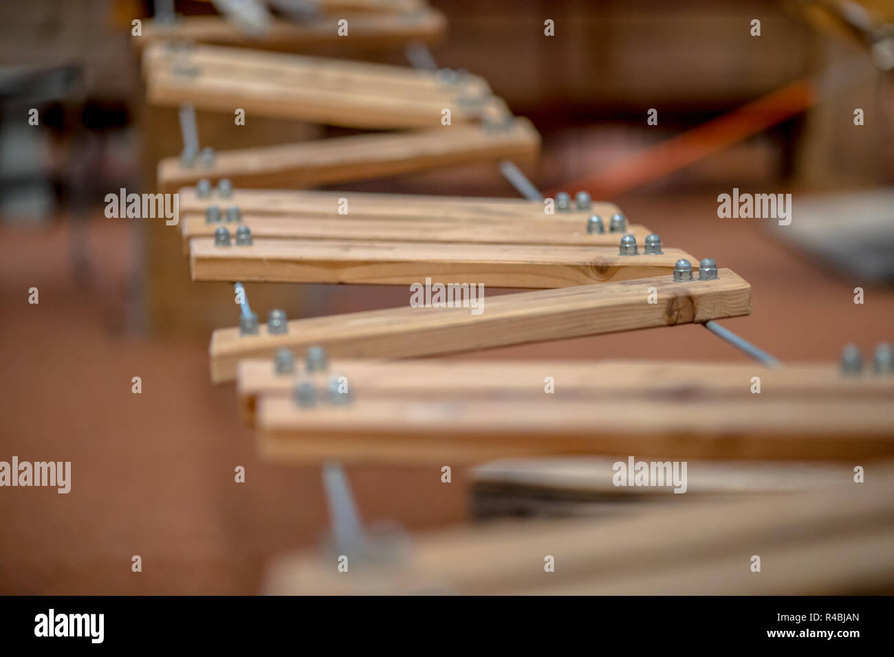 Rope bridge in Indoor adventure park as concept for balance in business ...