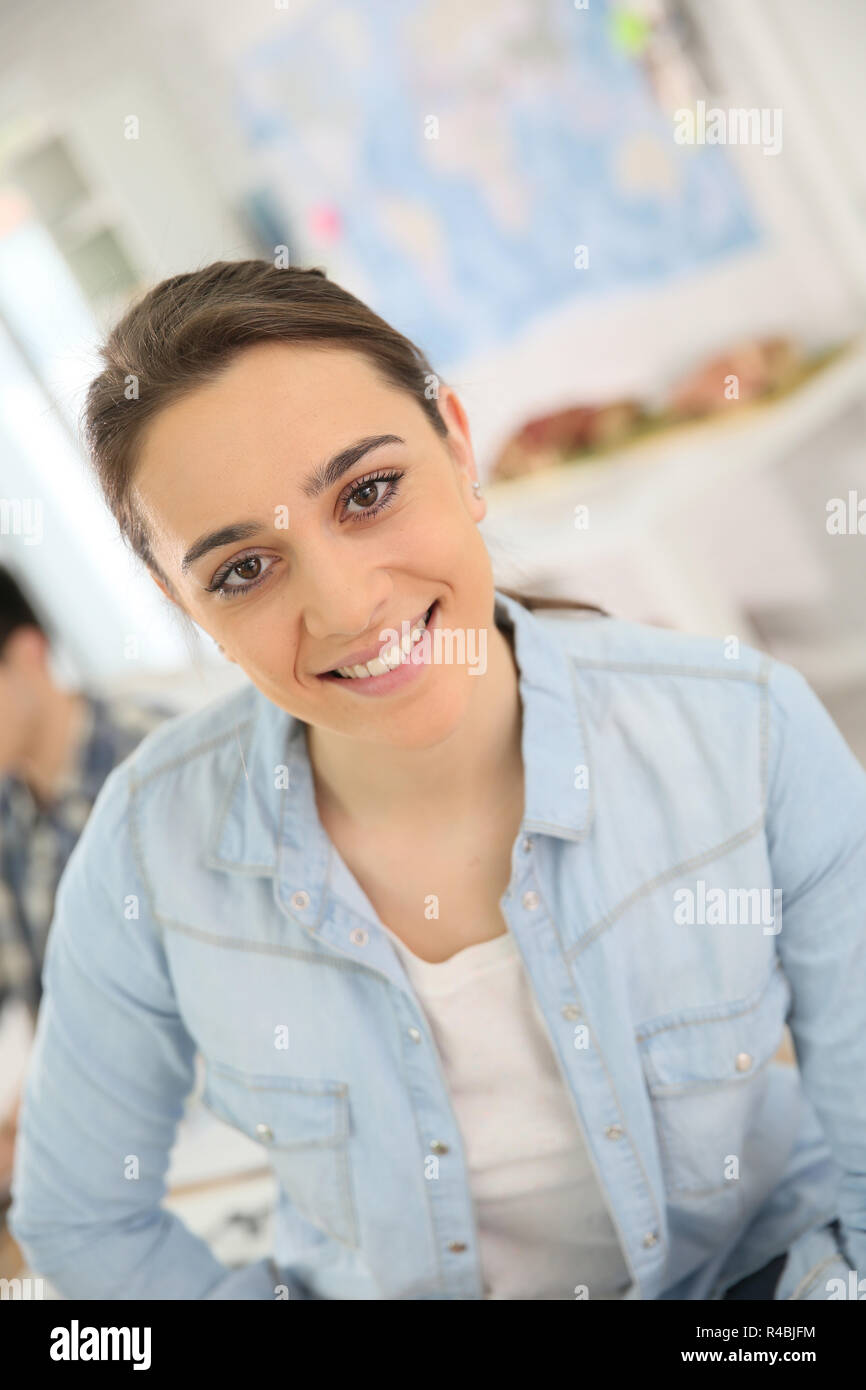 Portrait of student girl attending designing course Stock Photo - Alamy