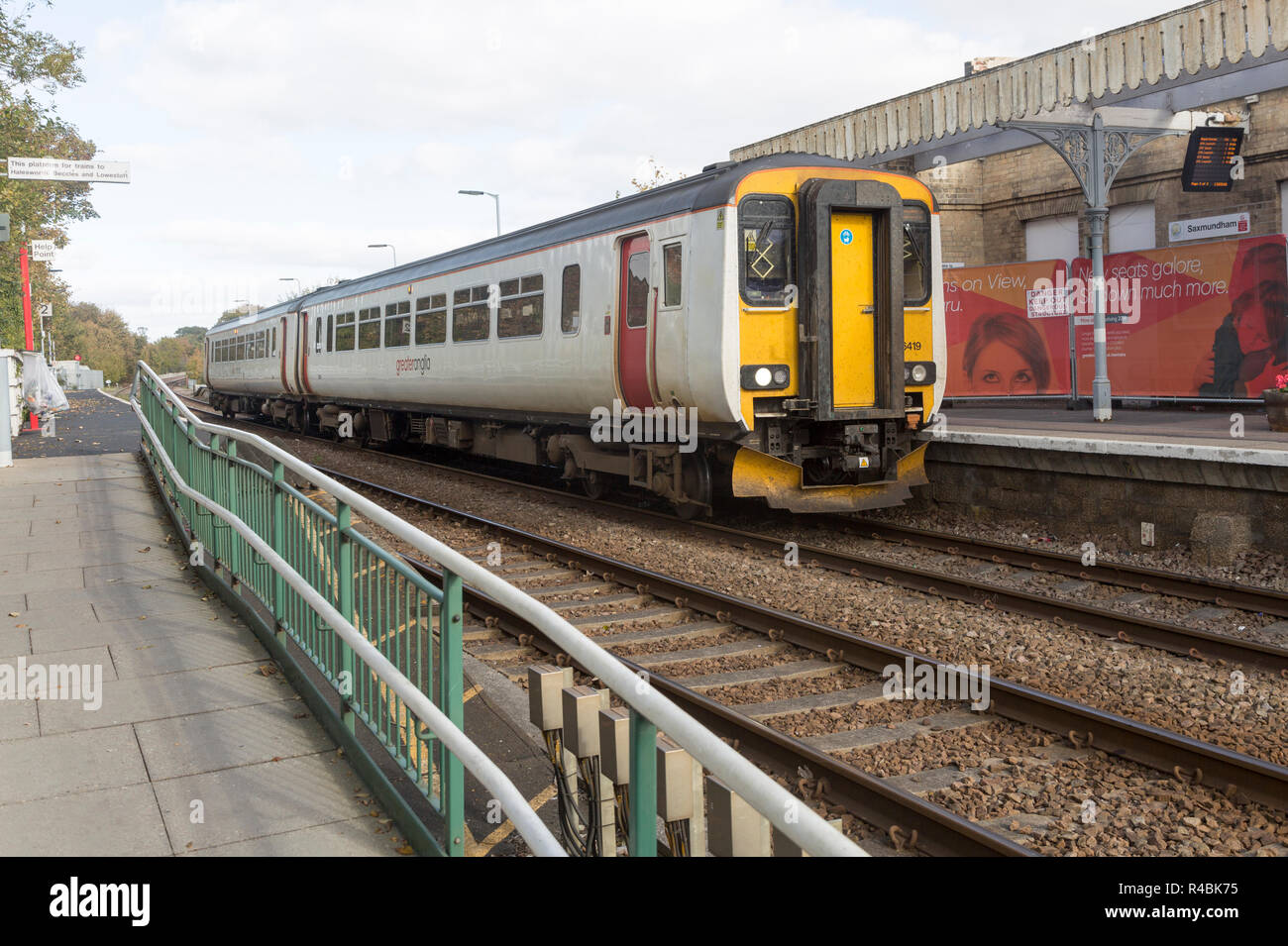Railway station, Saxmundham, Suffolk, England, UK British Rail Class ...