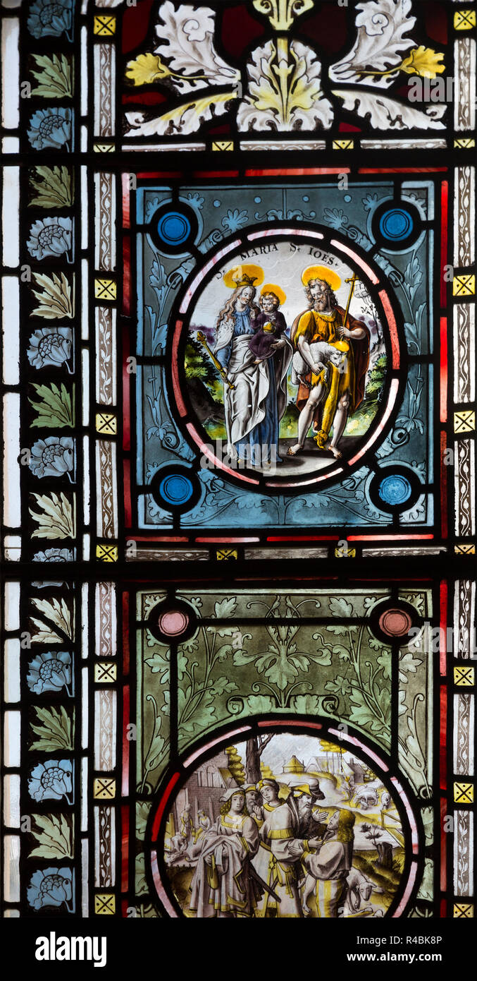 Flemish images in stained glass window church of Saint John, Saxmundham ...