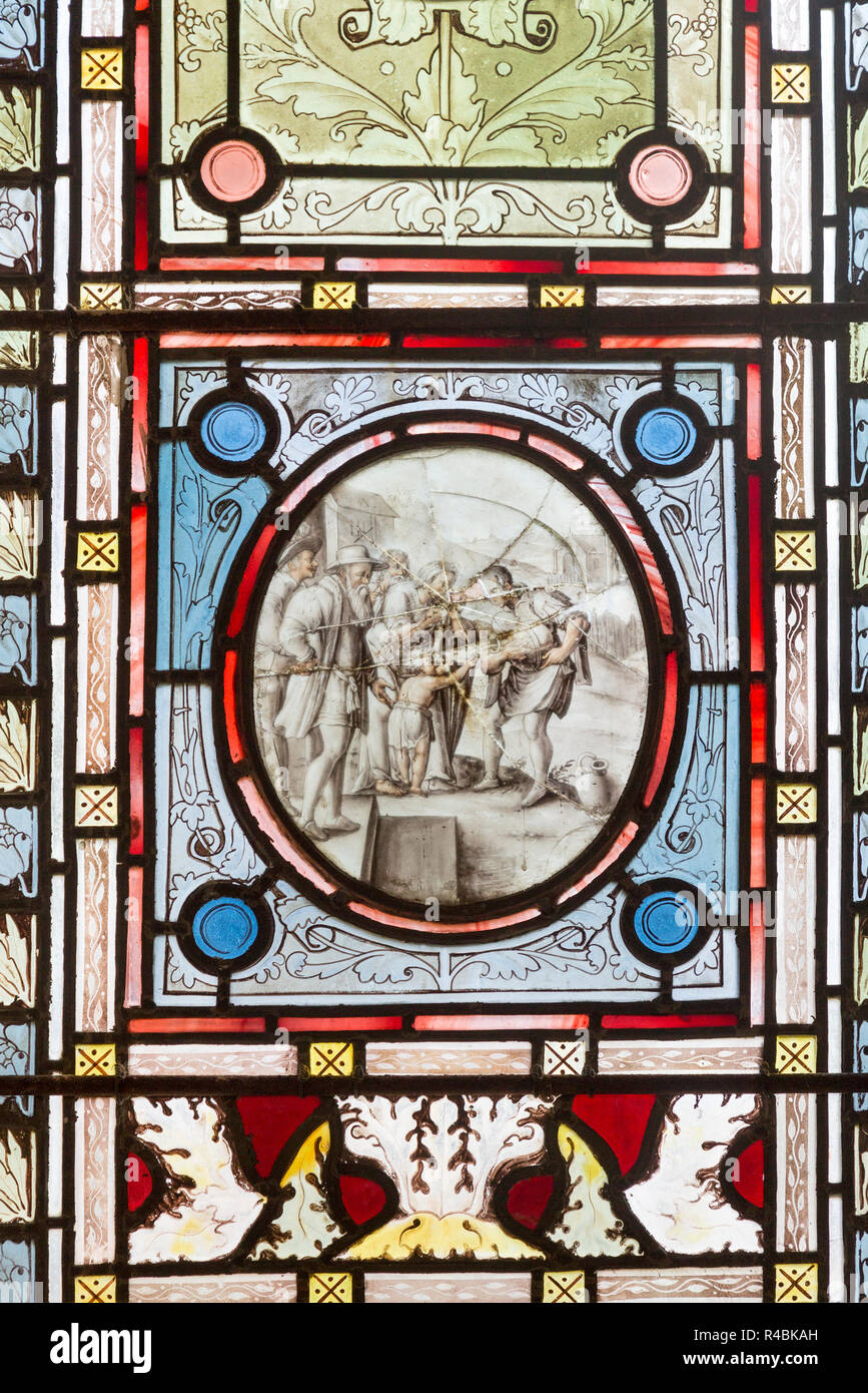 Flemish images in stained glass window church of Saint John, Saxmundham ...