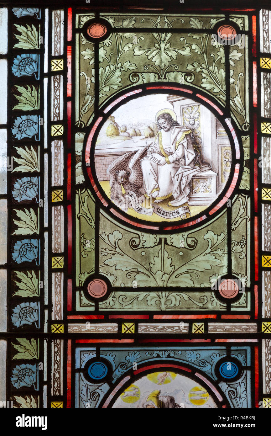 Flemish images in stained glass window church of Saint John, Saxmundham ...