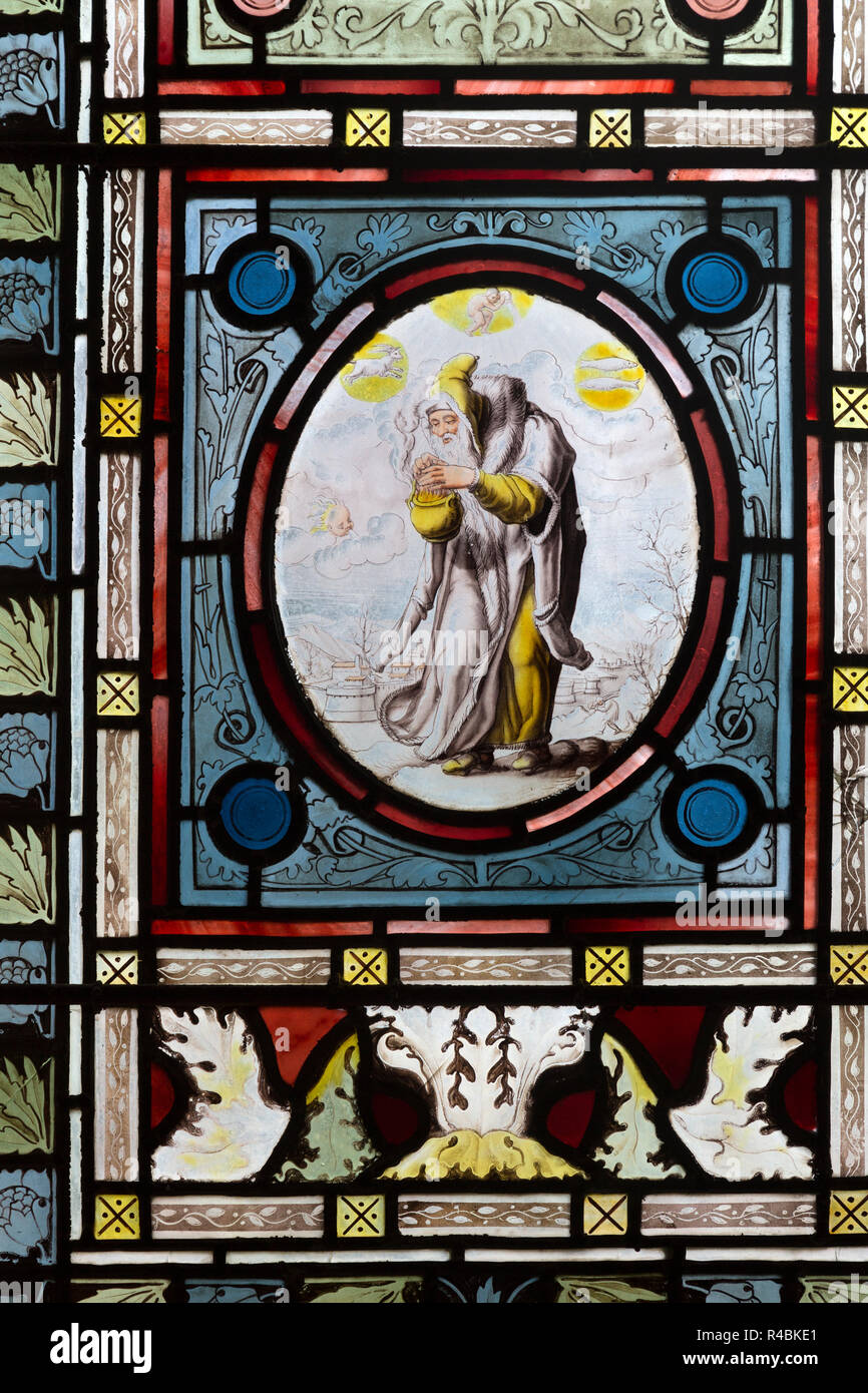 Flemish images in stained glass window church of Saint John, Saxmundham ...