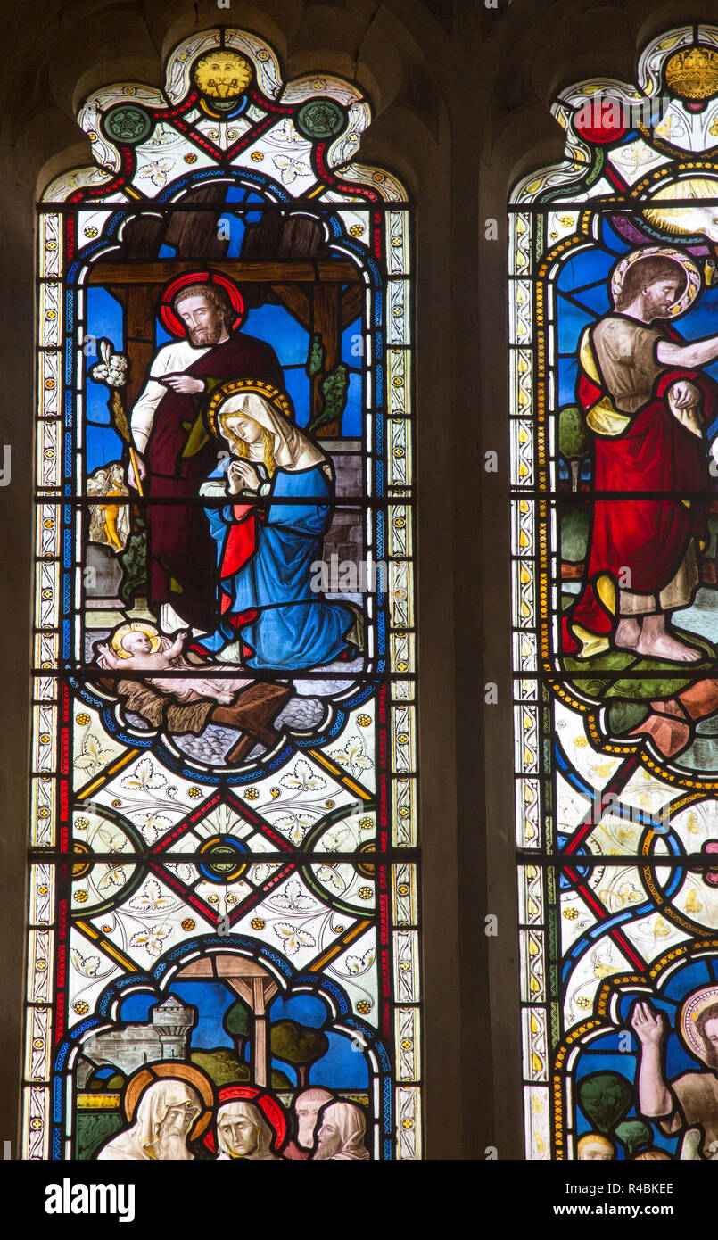 Stained glass window church of Saint John, Saxmundham, Suffolk, England ...