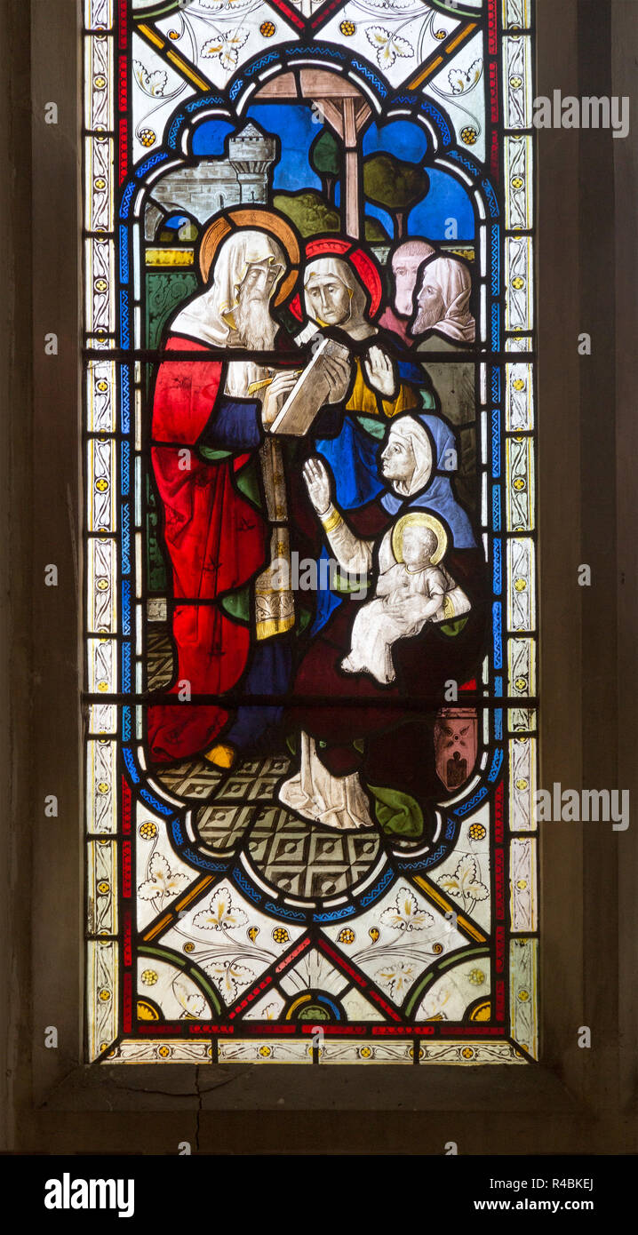 Stained glass window church of Saint John, Saxmundham, Suffolk, England ...