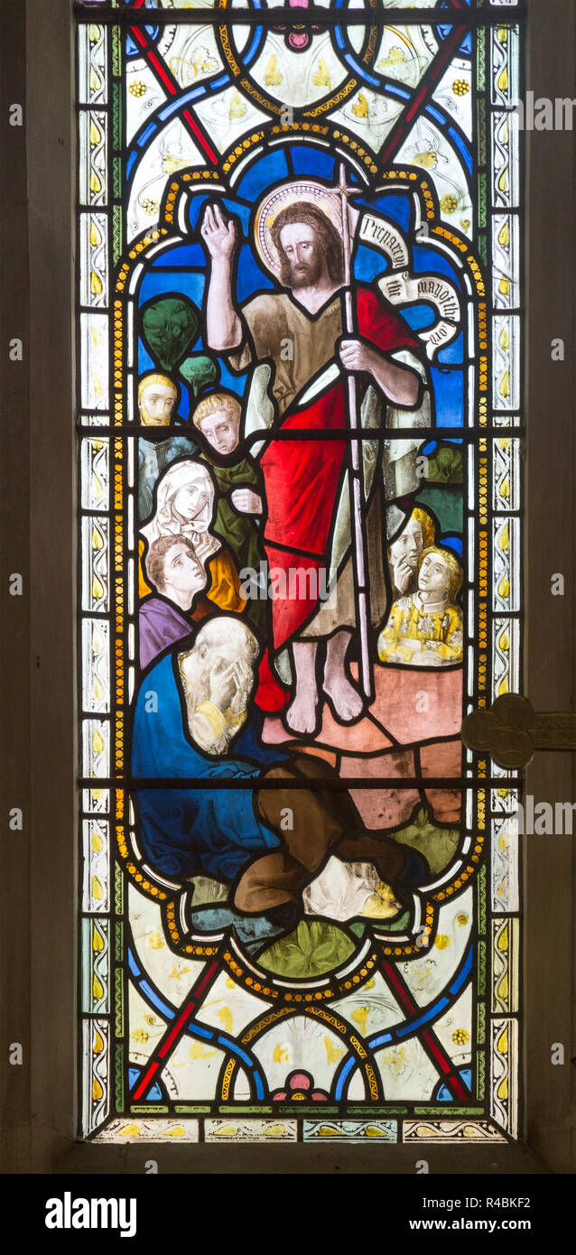 Stained glass window church of Saint John, Saxmundham, Suffolk, England ...