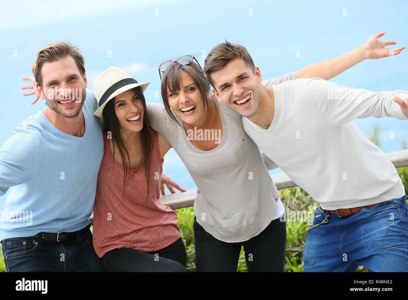 Group of friends having fun together Stock Photo - Alamy