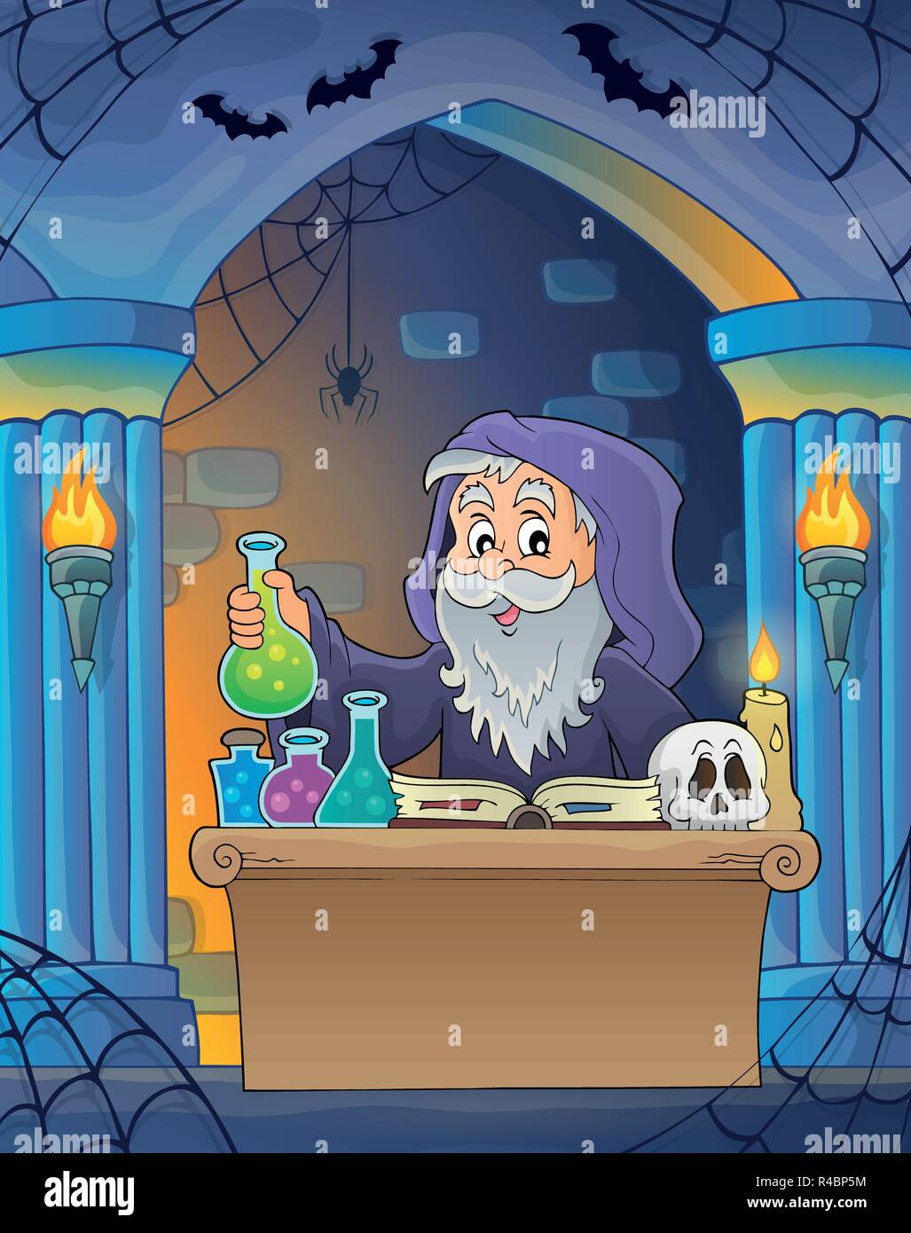 Alchemist topic image 2 - eps10 vector illustration Stock Vector Image ...