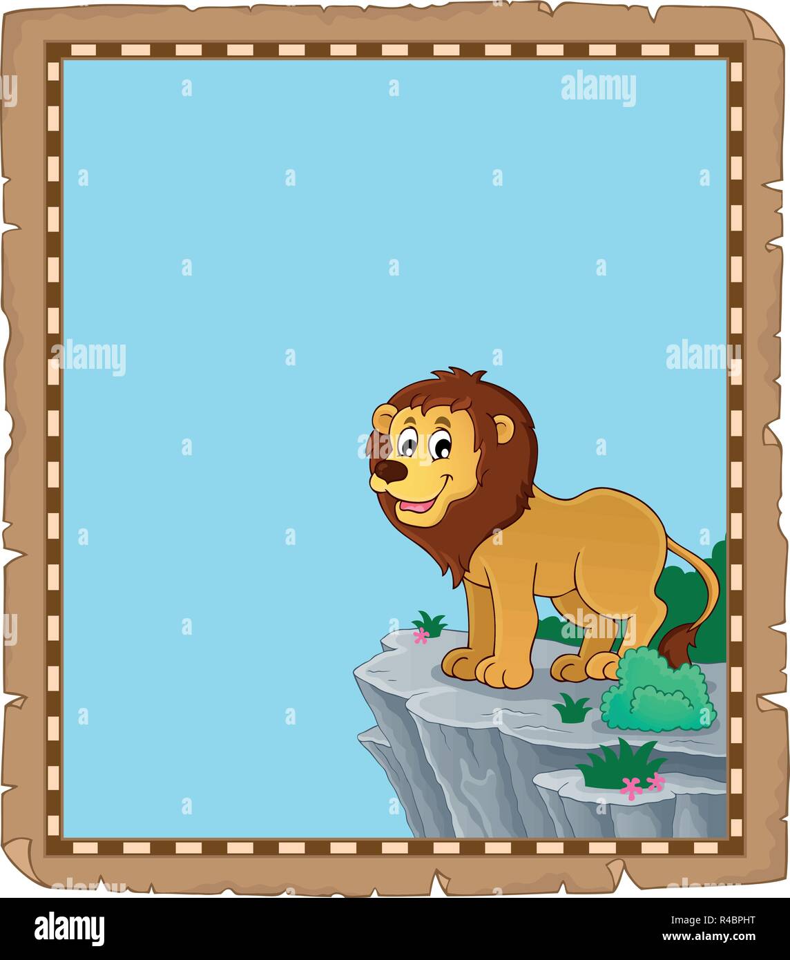 Lion theme parchment 1 - eps10 vector illustration Stock Vector Image ...