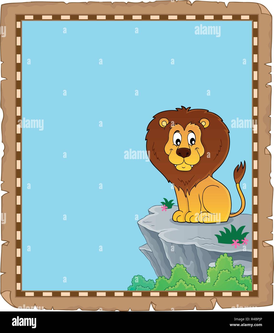 Lion theme parchment 3 - eps10 vector illustration Stock Vector Image ...