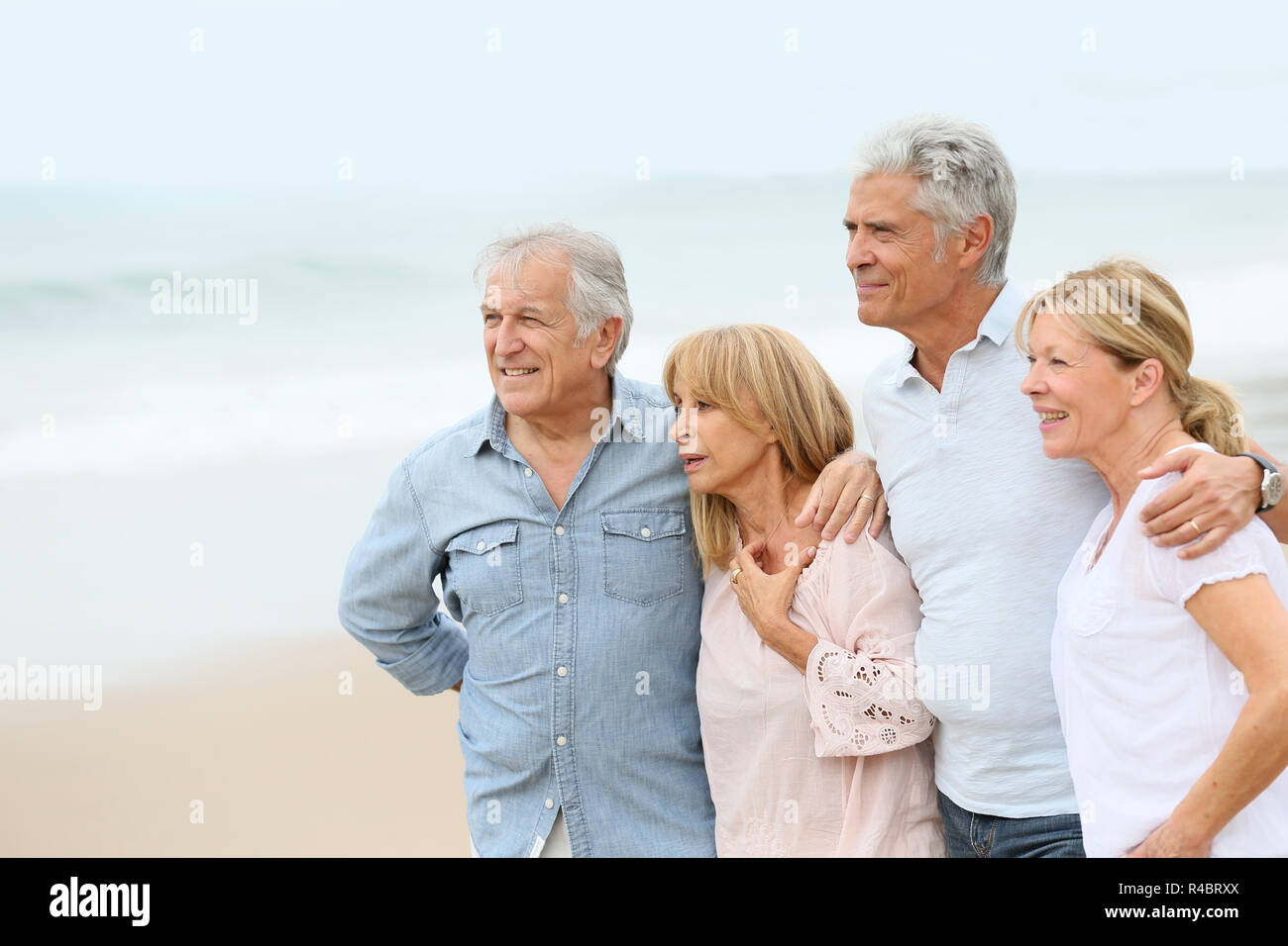 Group of senior people at the beach Stock Photo - Alamy