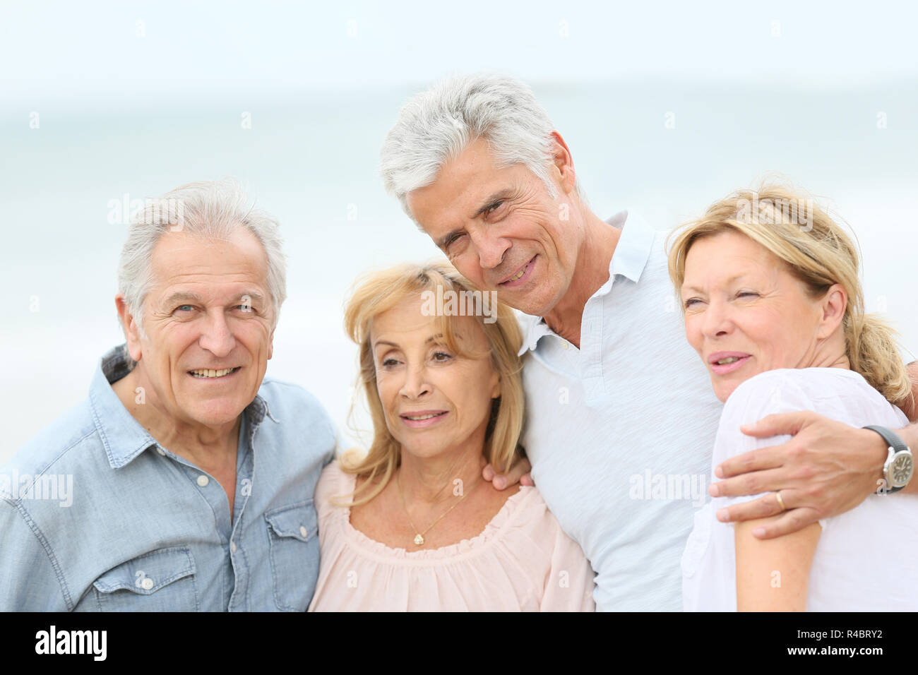 Group of senior people at the beach Stock Photo - Alamy