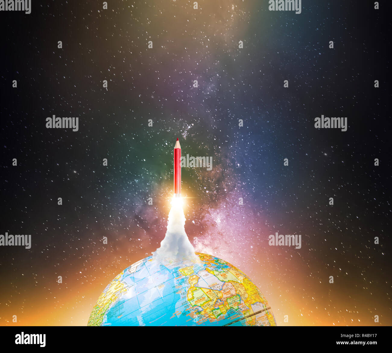 Pencil rocket icon hi-res stock photography and images - Alamy