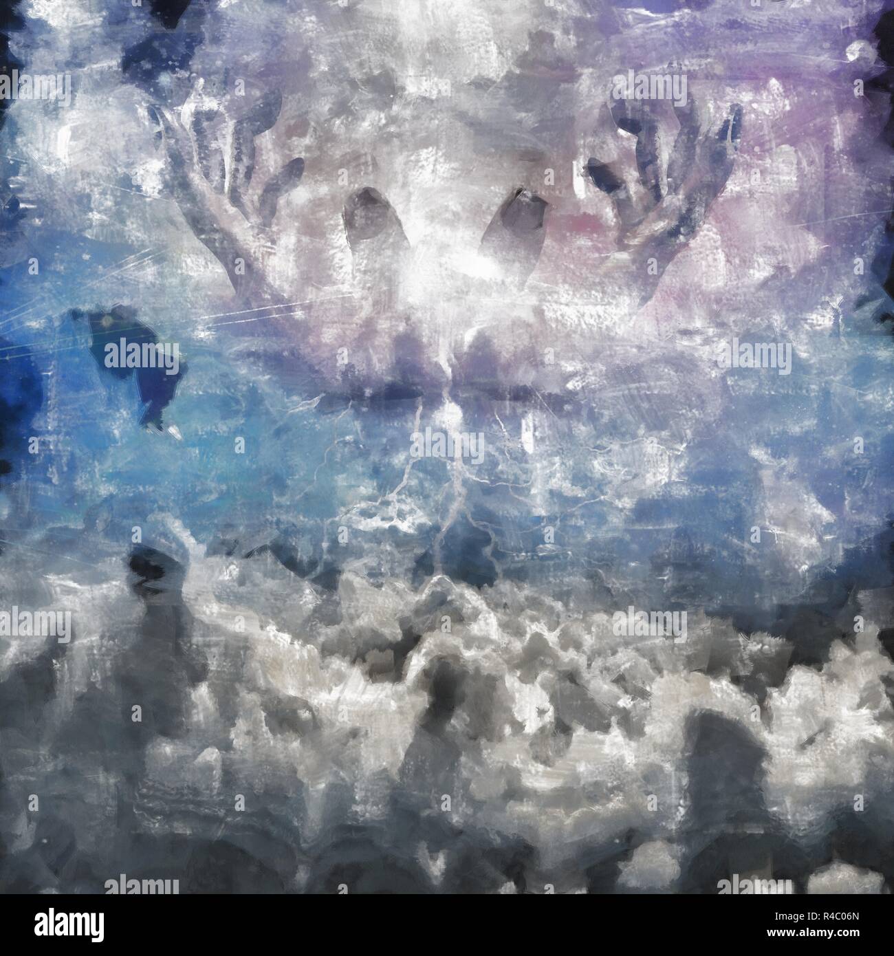 Abstract painting. Hands of creator Stock Photo - Alamy