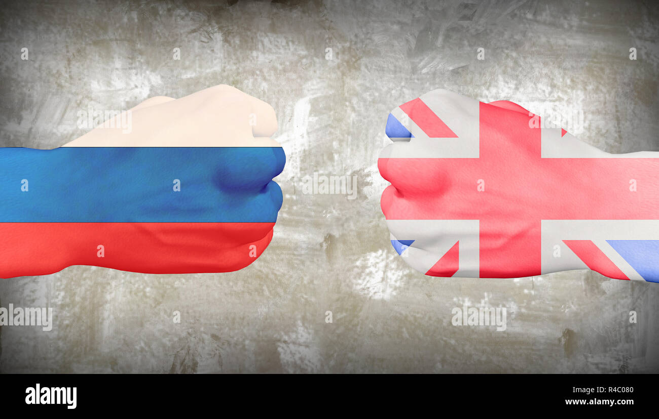 Russia vs england political conflict and war concept hi-res stock ...