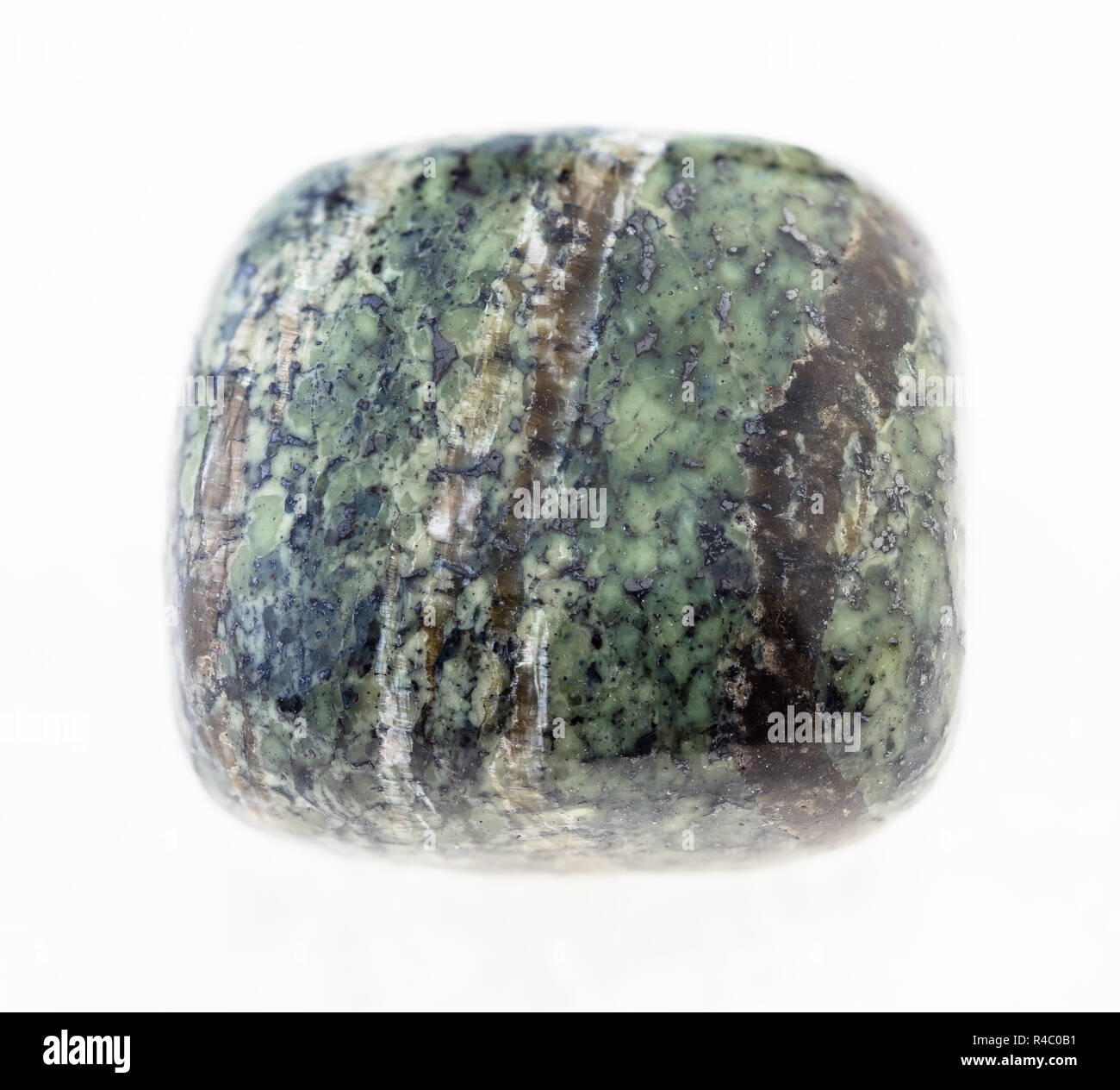 macro photography of natural mineral from geological collection - polished chrysotile asbestos ...