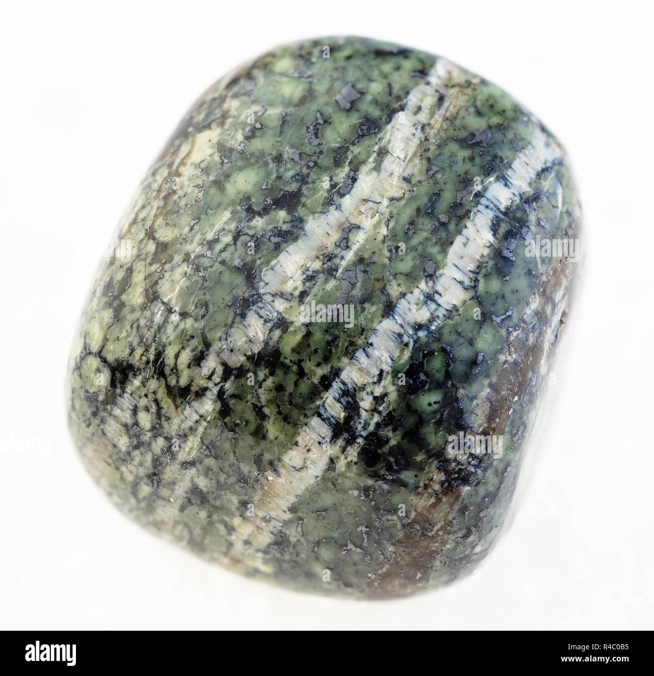 macro photography of natural mineral from geological collection - tumbled chrysotile asbestos ...