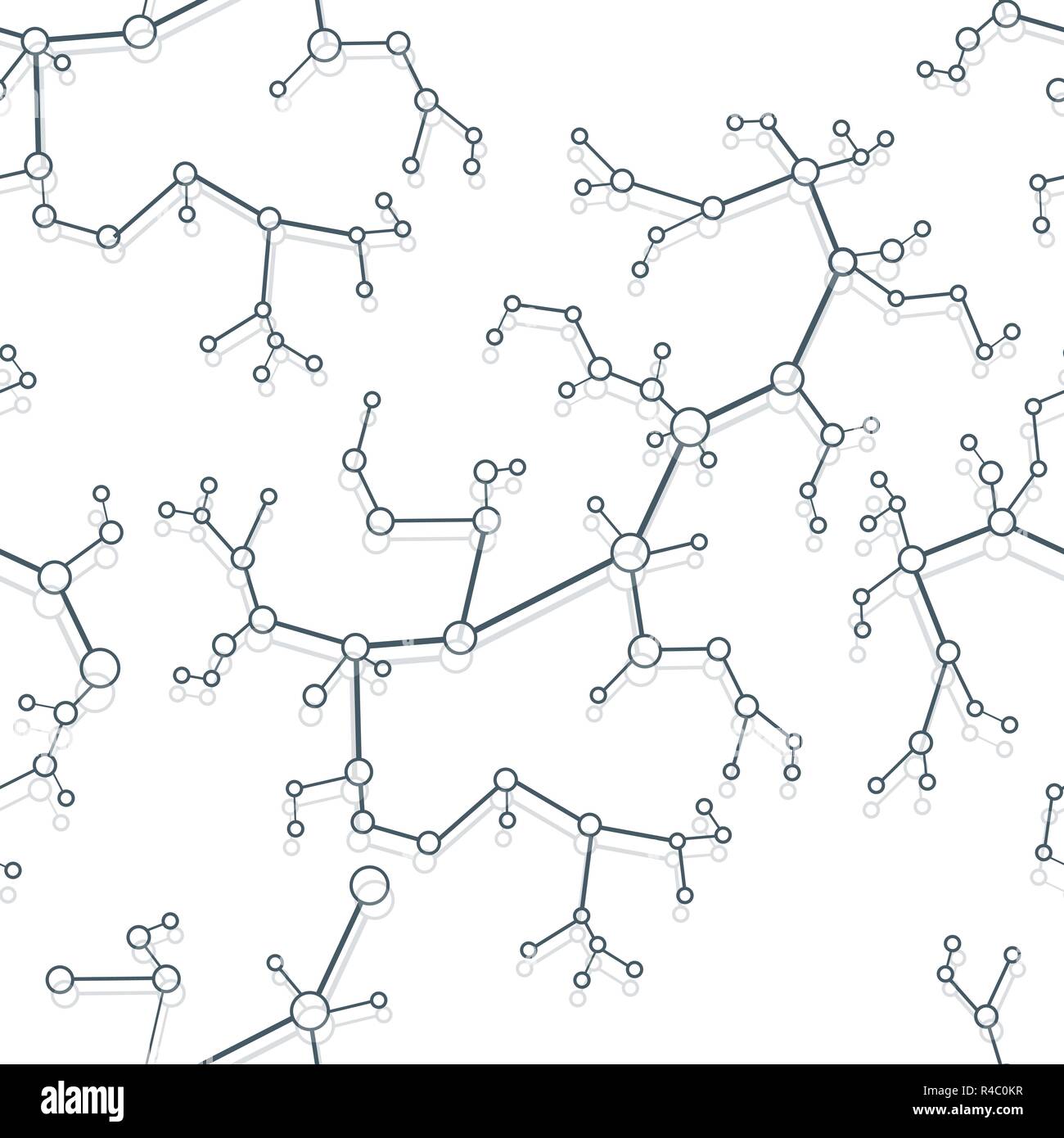 Seamless pattern with structures of molecules and communication ...