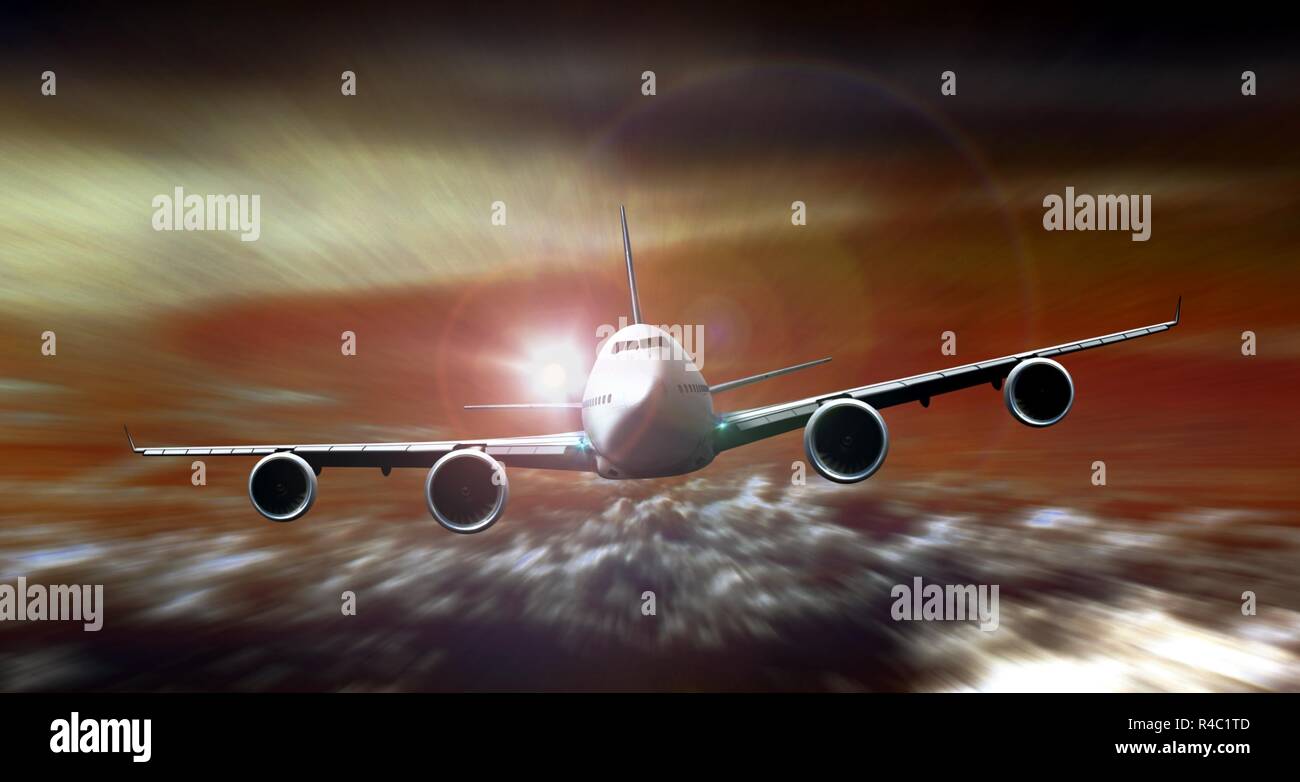 Landing airplane motion blur hi-res stock photography and images - Alamy