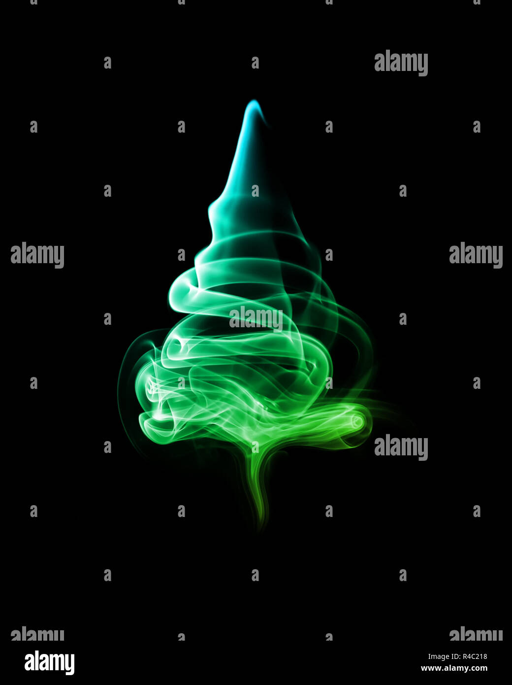 Christmas Tree of Smoke Stock Photo - Alamy