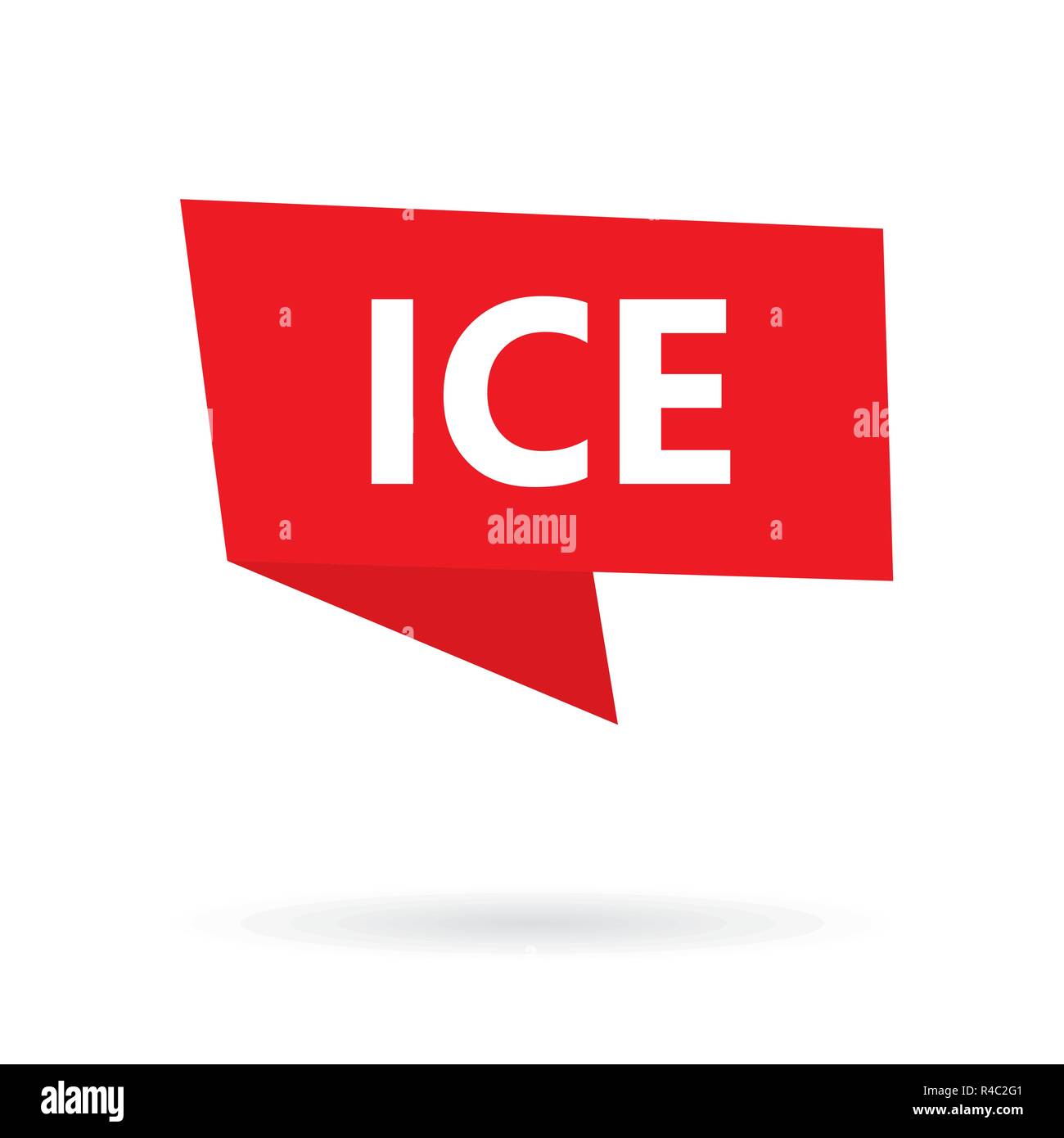 ICE (In Case of Emergency) acronym on a sticker- vector illustration ...