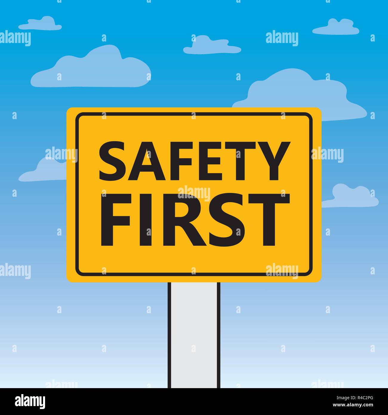 safety first on billboard- vector illustration Stock Vector Image & Art ...