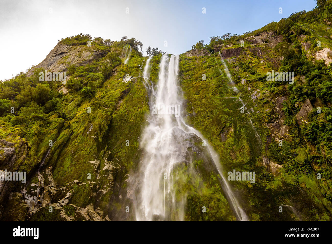 Stirling Falls, Milford Sound Fjord, Fiordland, New Zealand Stock Photo ...