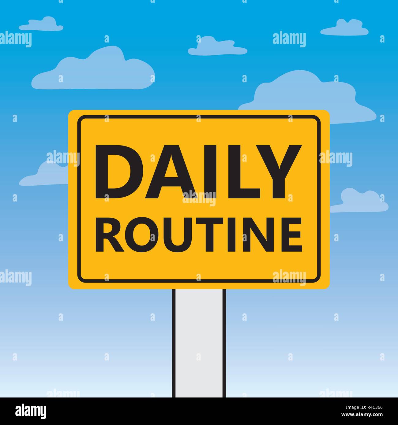daily routine written on a billboard- vector illustration Stock Vector ...