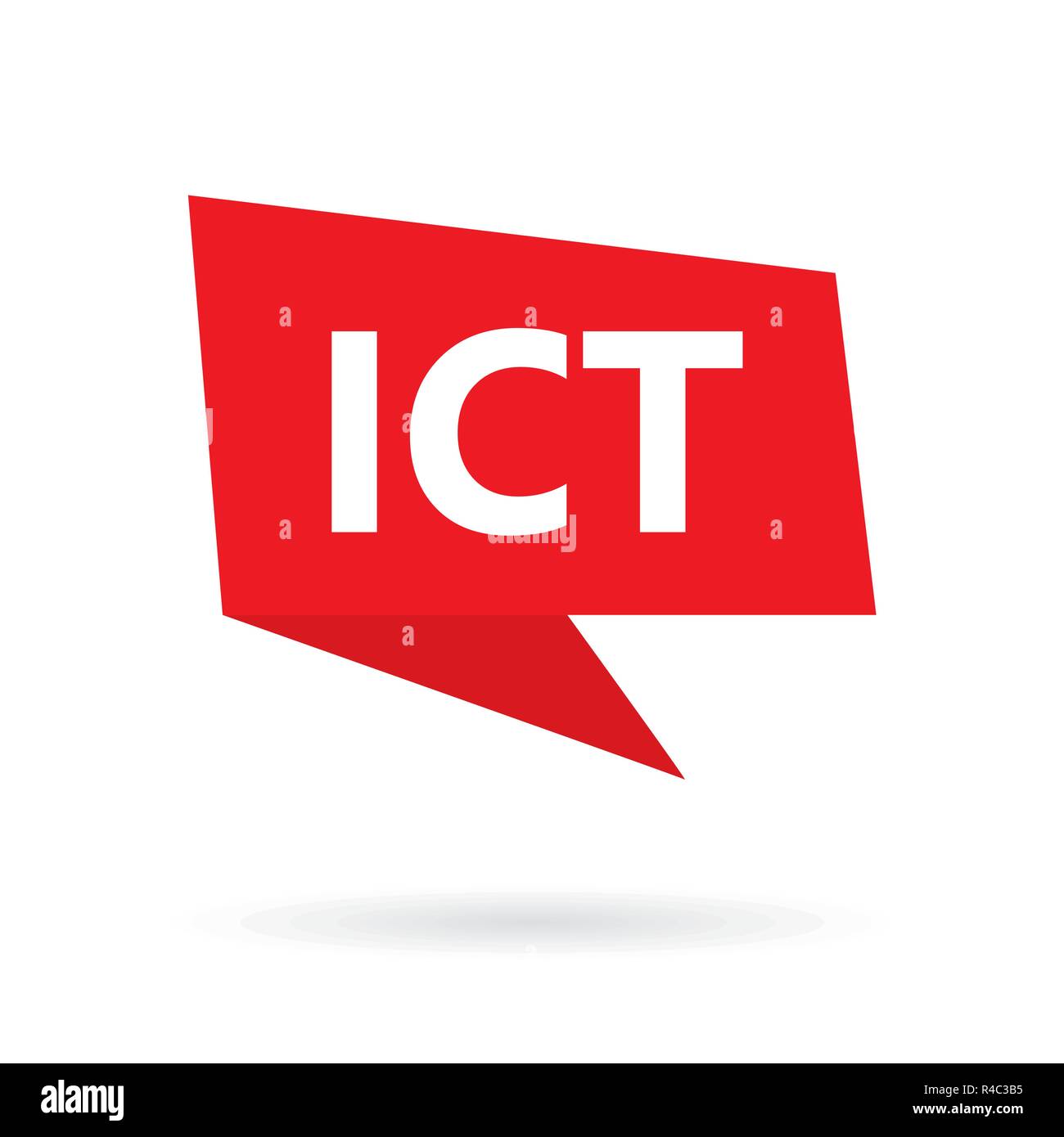 ICT (Information and communications technology) acronym on a speech ...