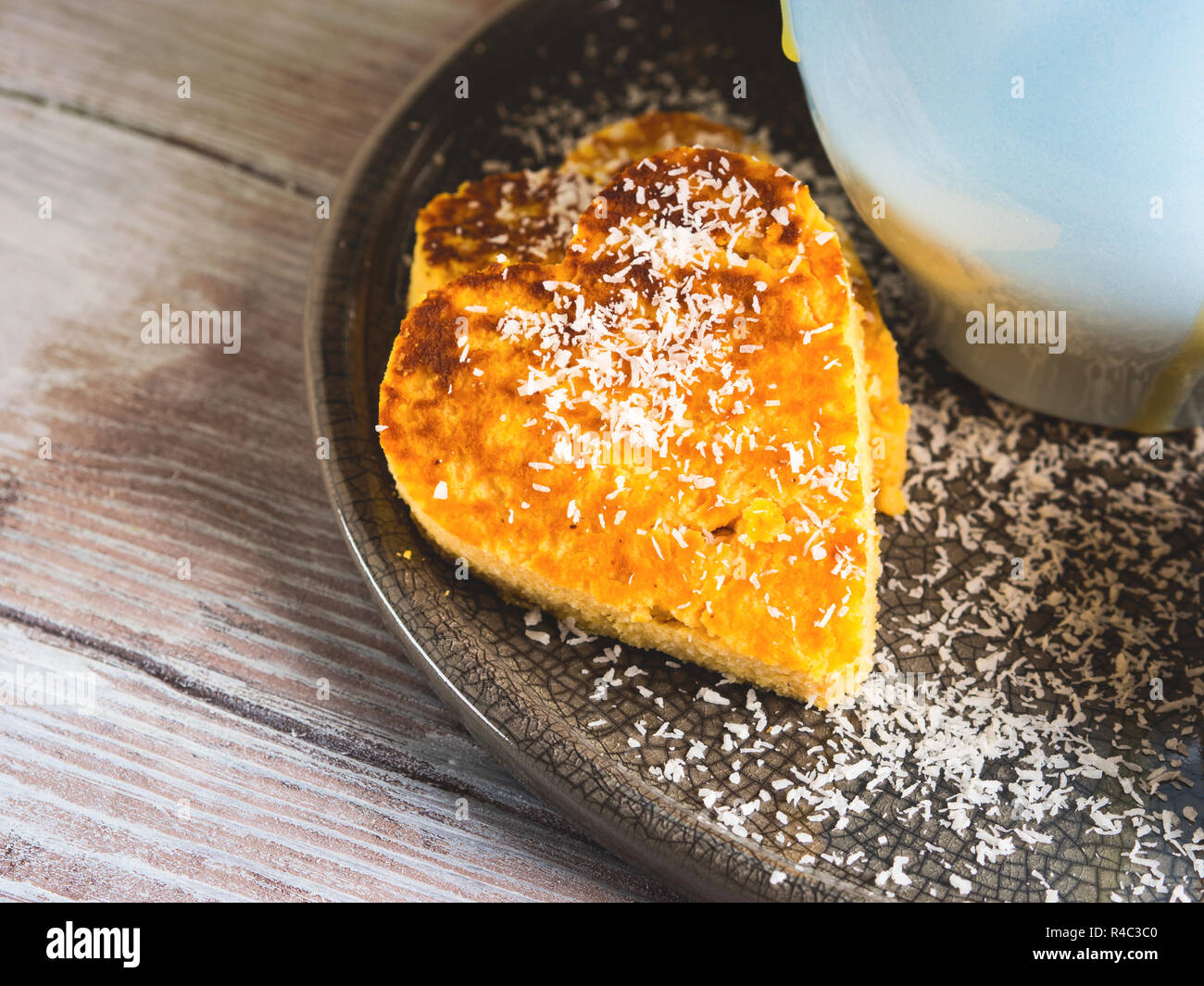 Pumpkin coconut flour heart shaped fritters for healthy breakfast ...