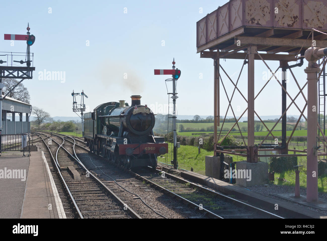 Modified Hall Class steam locomotive 6960 Raveningham Hall at Bishops ...