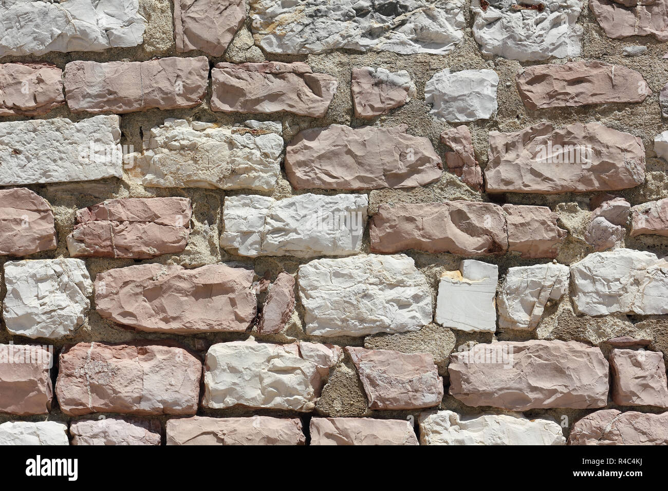 Wall made from stones of the Mount Subasio in Italy Stock Photo - Alamy