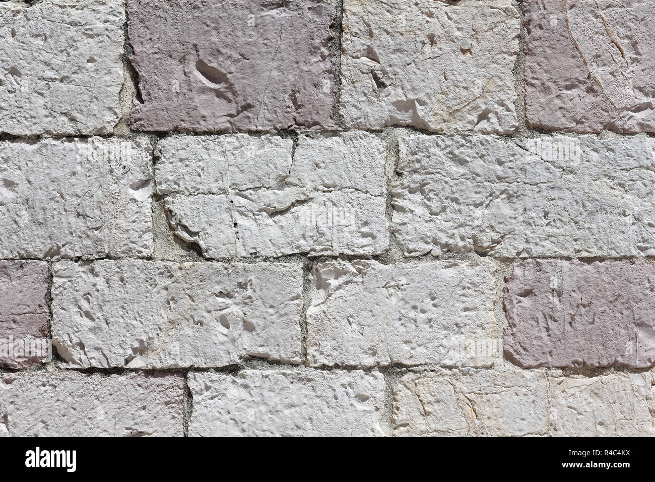 Stonework made from white-pink limestone Stock Photo - Alamy