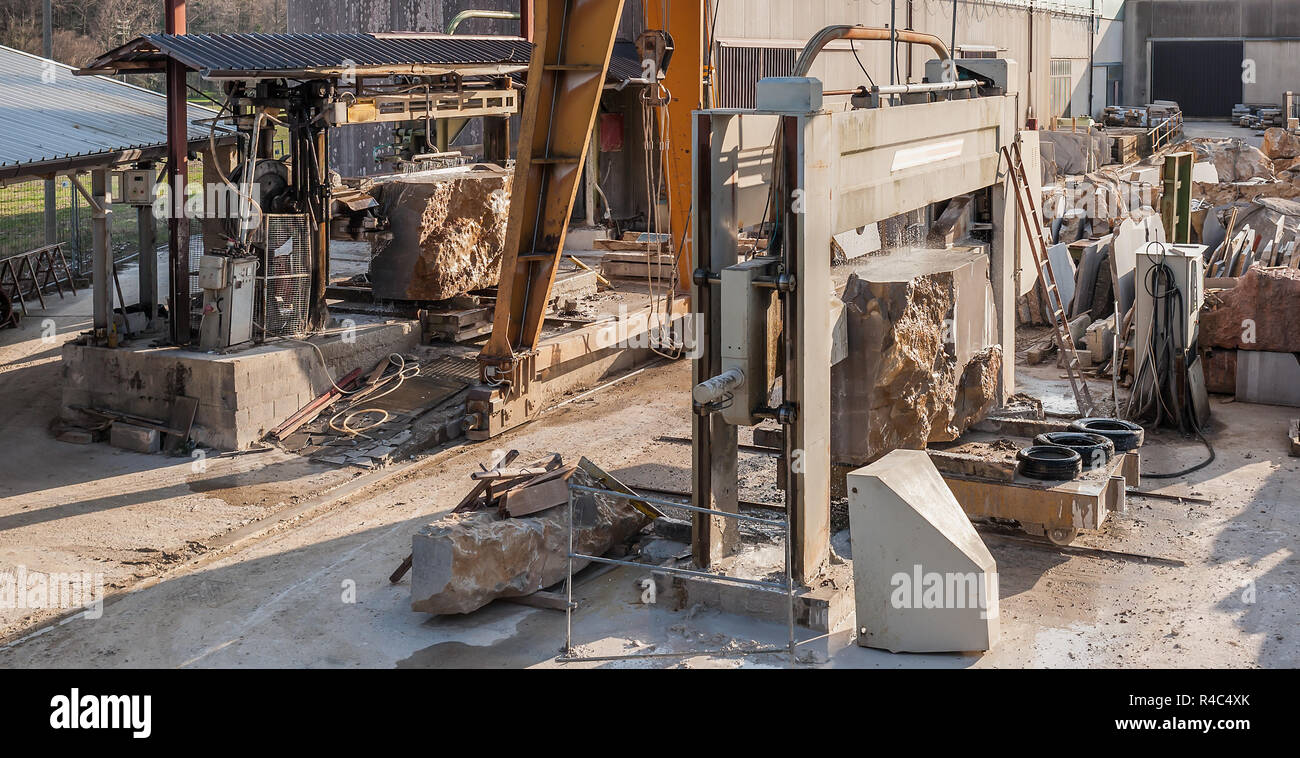 machines for cutting marble blocks into slabs for the construction ...