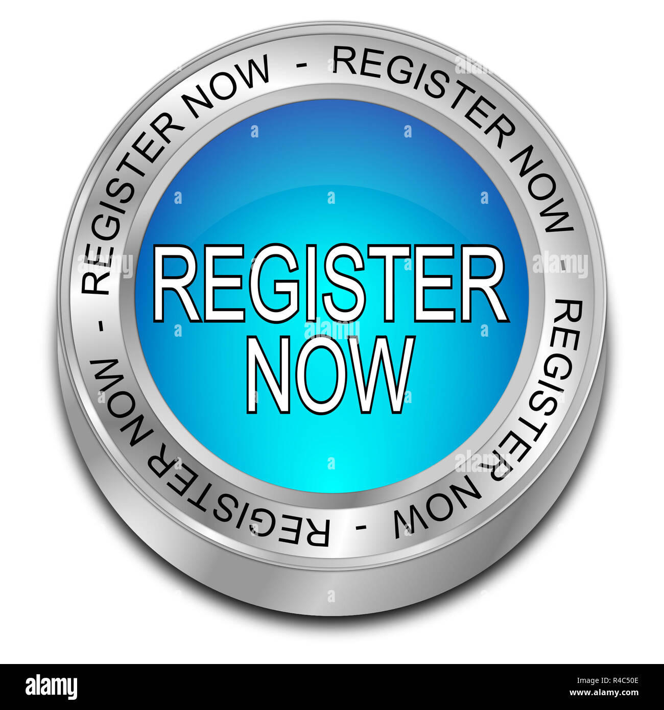 blue Register now Button - 3D illustration Stock Photo - Alamy