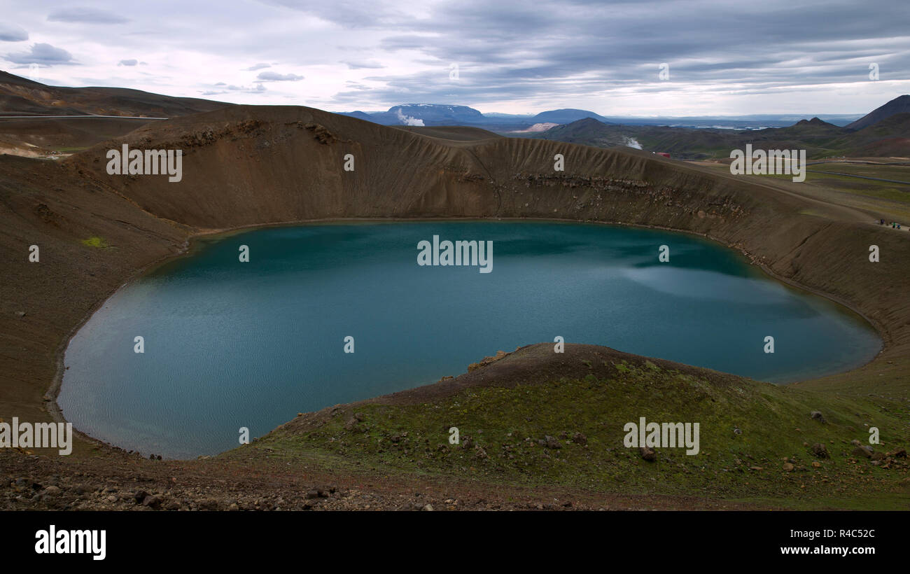 Picturesque Small Azure Lake in the Volcano Crater Stock Photo - Alamy