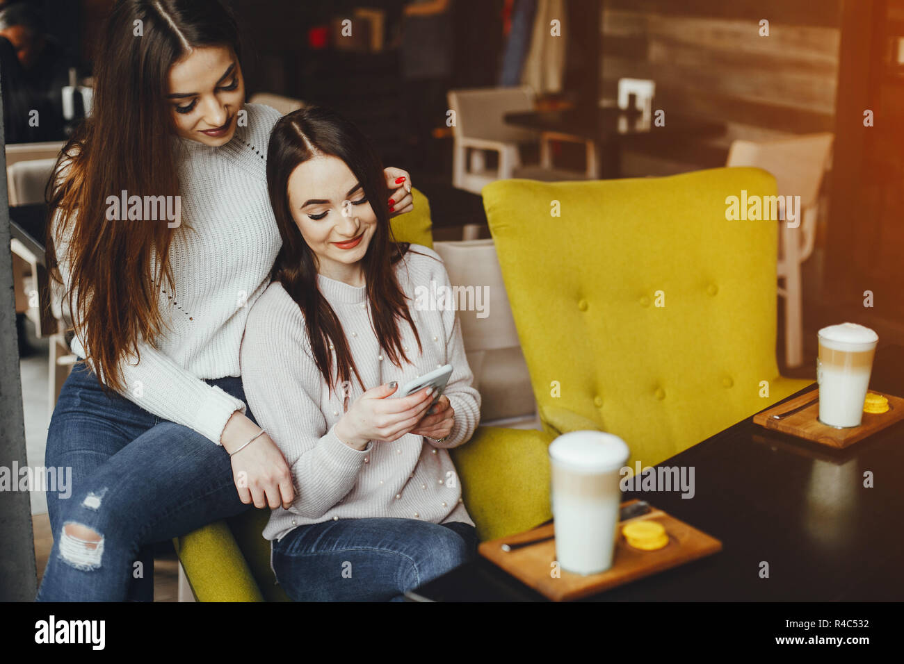 girls in cafe Stock Photo - Alamy
