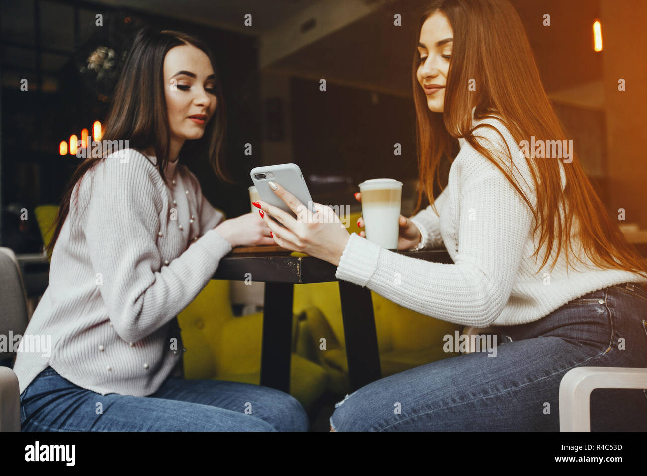 girls in cafe Stock Photo - Alamy