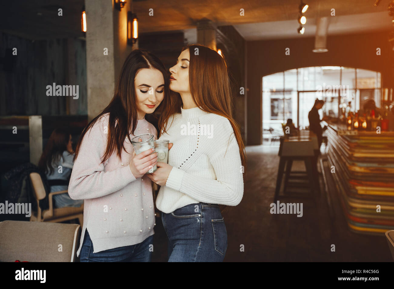 girls in cafe Stock Photo - Alamy